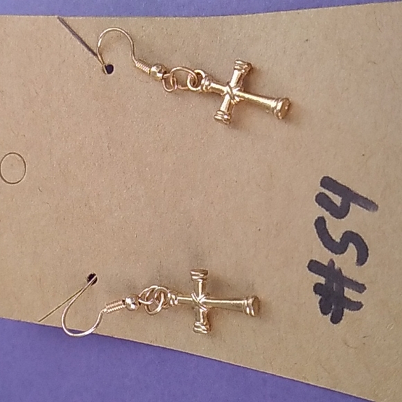 golden | Jewelry | Gold Tone Cross Earrings Set For Women Fashion ...